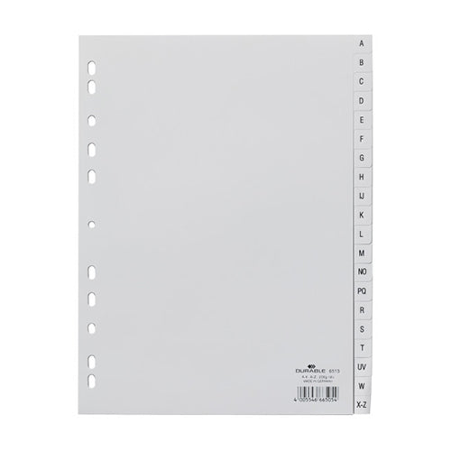 Separadores A4 Plásticos Cinza Indice A-Z – OfficeSolutions