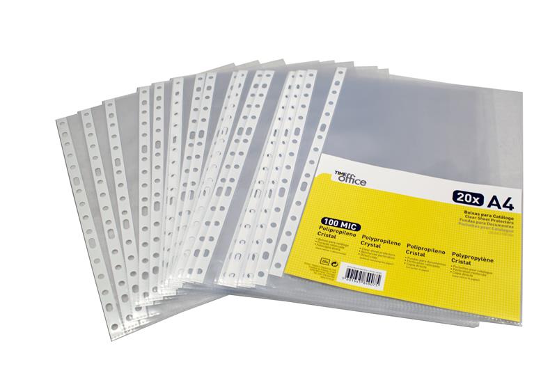 Bolsas Catálogo (micas) A4 Cristal 100 mícrones - Emb. 20 – OfficeSolutions