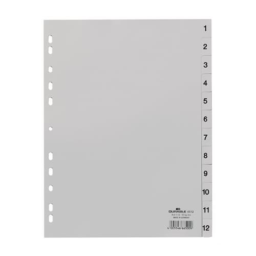 Separadores A4 PP Numerados (1 a 12) – OfficeSolutions